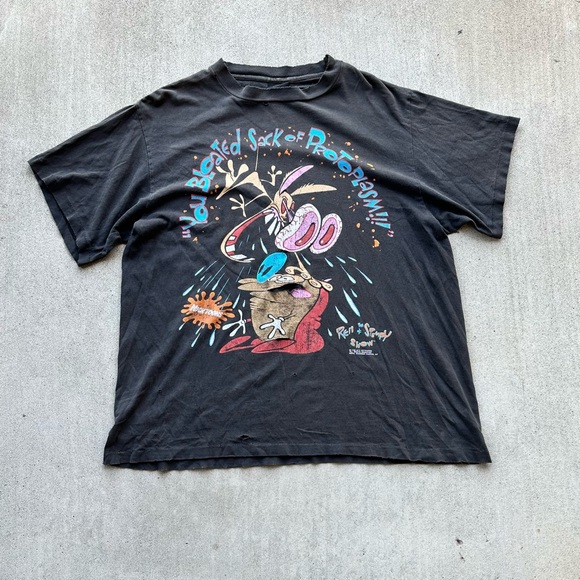 Vintage | Shirts | Vintage Ren And Stimpy T Shirt Xl 9s Thrashed Single ...